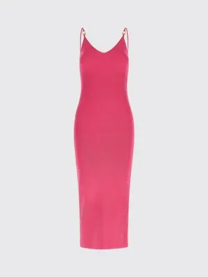 Versace Ribbed Midi Dress With Chain Detail