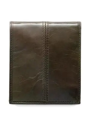 Prada Triangle Logo Leather Wallet - Brown