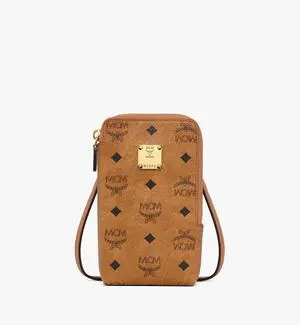 Mcm Aren Phone Pouch - Cognac