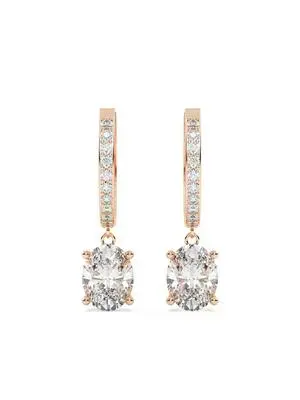 TILLA 14kt Rose Gold Oval Earrings - Pink