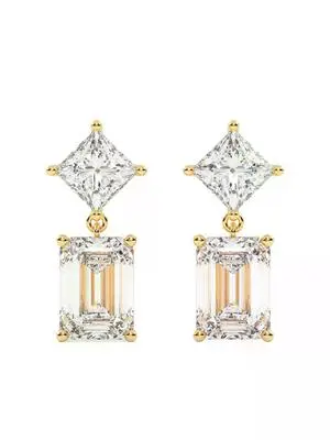TILLA 14kt Princess-cut Dangle Earrings - Gold