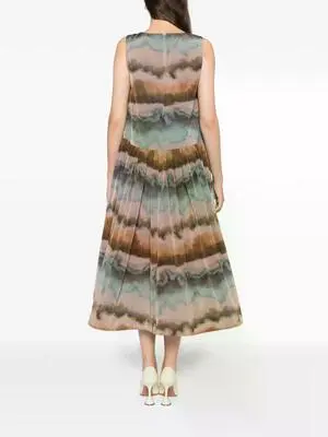 Amsale Printed Taffeta High-low Dress