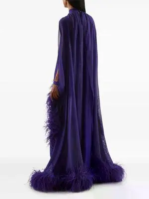 TALLER MARMO Eterea Feathered Maxi Gown