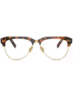 Miu Miu Logo-lettering Glasses - Brown