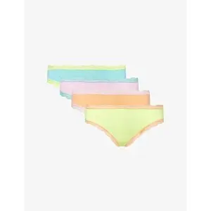 STRIPE & STARE The Original Pack Of Four Stretch-modal Briefs - Neon Candy