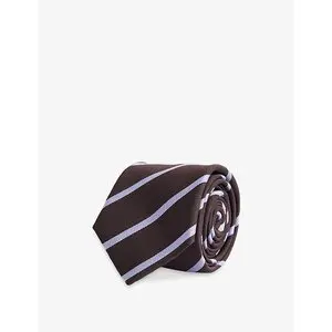 THE FRANKIE SHOP Striped Silk-blend Tie - Brown