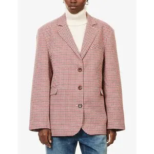 DJERF AVENUE Weekend Check-print Cotton Blazer