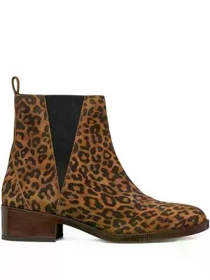 Geox Leopard-pattern Chelsea Boots