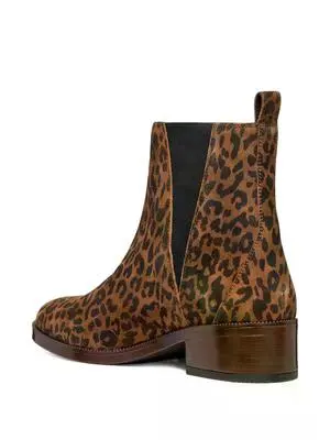 Geox Leopard-pattern Chelsea Boots