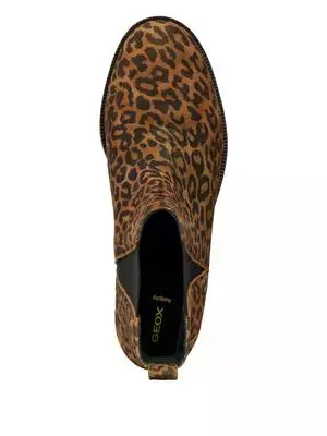 Geox Leopard-pattern Chelsea Boots