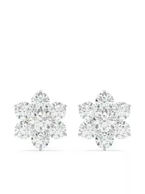 TILLA 14kt White Gold Diamond Cluster Earrings - Silver