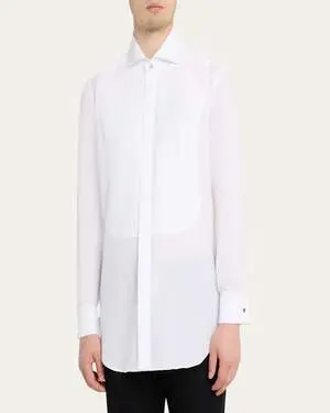 Kiton Cotton Pique Bib-front Dress Shirt