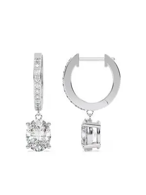 TILLA 14kt White Gold And Diamond Hoop Earrings