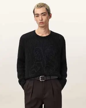 ALLSAINTS Chainy Embroidered Sweater - Black