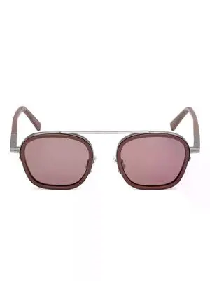 Zegna Square Frame Sunglasses - Brown