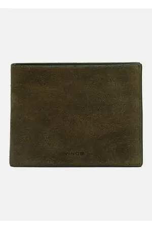 Vince Suede Bifold Wallet - Green