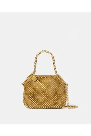 Stella McCartney Falabella Crystal Mesh Mini Tote Bag - Gold