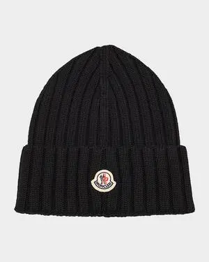 Moncler Ribbed Beanie - Black