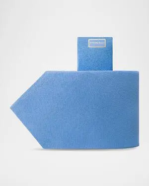 Stefano Ricci Micro-jacquard Wool And Silk Tie - Blue