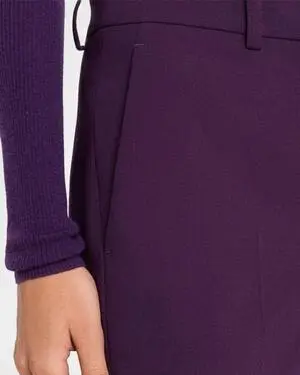 Michael Kors Haylee Flare-Leg Stretch Wool Trousers Amethyst
