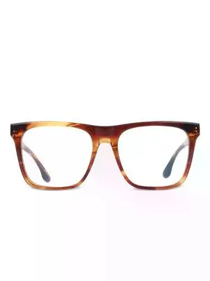 Victoria Beckham Striped Eyeglasses - Brown
