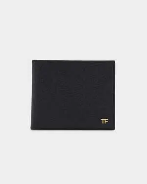 TOM FORD T Line Small Grain Leather Bifold Wallet - 1n001 Black