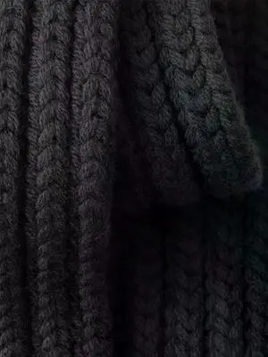 Prada Enameled Triangle Knit Scarf - Black