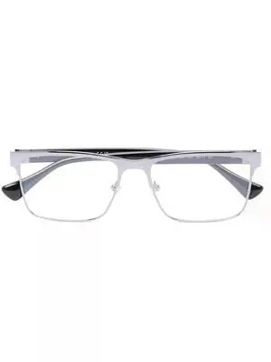 Versace Signature Medusa-plaque Square-frame Eyeglasses - Silver