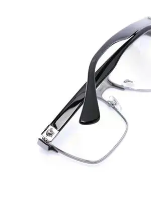 Versace Signature Medusa-plaque Square-frame Eyeglasses