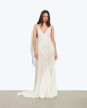 RAT & BOA Antoinetta Hand-beaded Maxi Gown - White