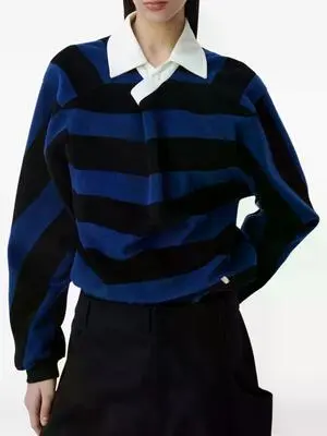 ADER ERROR Striped Long-sleeve Polo Shirt
