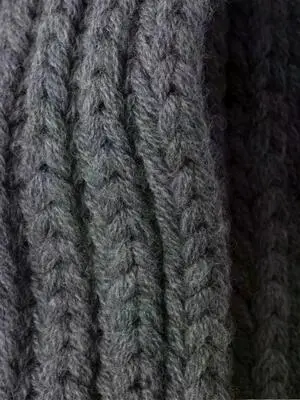Prada Logo-detail Knit Scarf - Grey