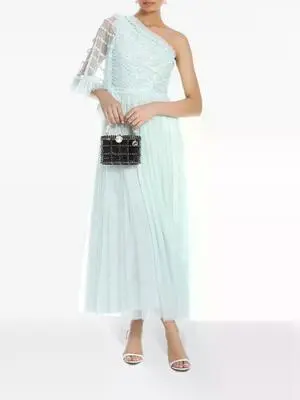 NEEDLE & THREAD Sequin-embellished One-shoulder Dress