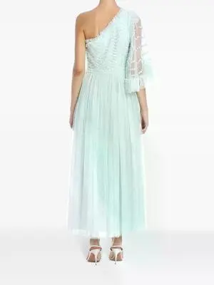 NEEDLE & THREAD Sequin-embellished One-shoulder Dress