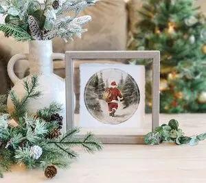 SINCERE SURROUNDINGS 10' Santa Walking Art Floa Ting Frame Art - One-color