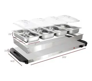 MEGACHEF 4 Section Buffet Server & Food Warmer