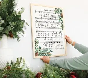 SINCERE SURROUNDINGS 24' Joy To World Hymn Thin Frame - One-color