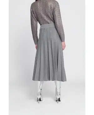 ELLE COLLECTION Metallic Cable Knit Pullover