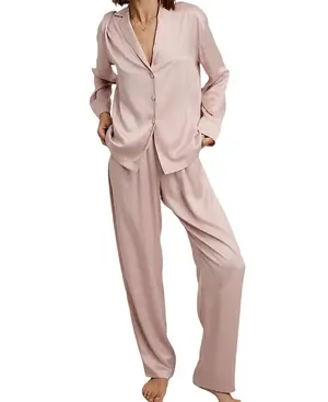 Lunya Silk Long Sleeve Pant Set - Delicate Pink