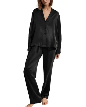 Lunya Silk Long Sleeve Pant Set - Immersed Black