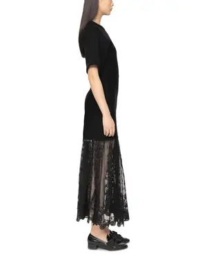 Sea Diane Knit Lace Dress - Black
