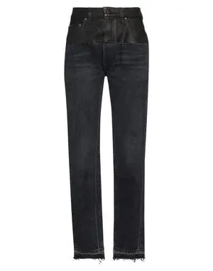 Amiri Cotton And Cow Leather Straight-leg Jeans