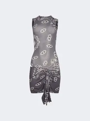 Attico Mini Bandana Dress - Grey