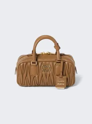 Miu Miu Miu Miu Arcadie Matelassé Nappa Leather Bag Beige