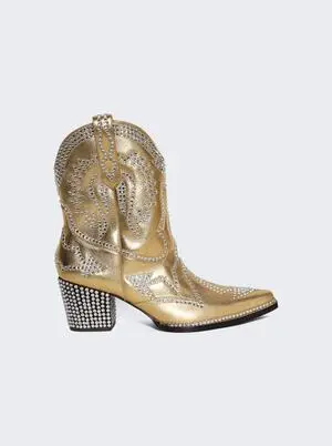 GRACE FAENA Rocky Leather Boot - Gold