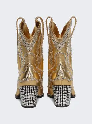 GRACE FAENA Rocky Leather Boot - Gold