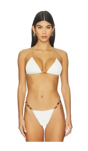 VIX PAULA HERMANNY Lesley T Back Triangle Bikini Top - Firenze White