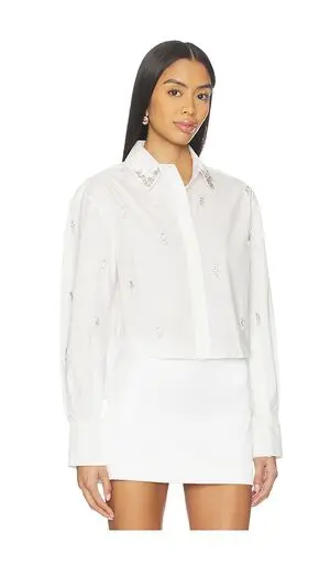 Simkhai Renata Embellished Button Down Shirt - White