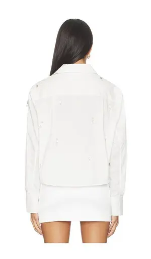 Simkhai Renata Embellished Button Down Shirt - White
