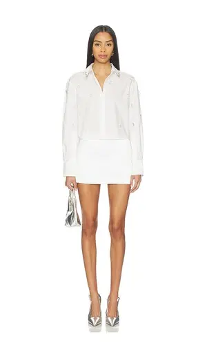 Simkhai Renata Embellished Button Down Shirt - White